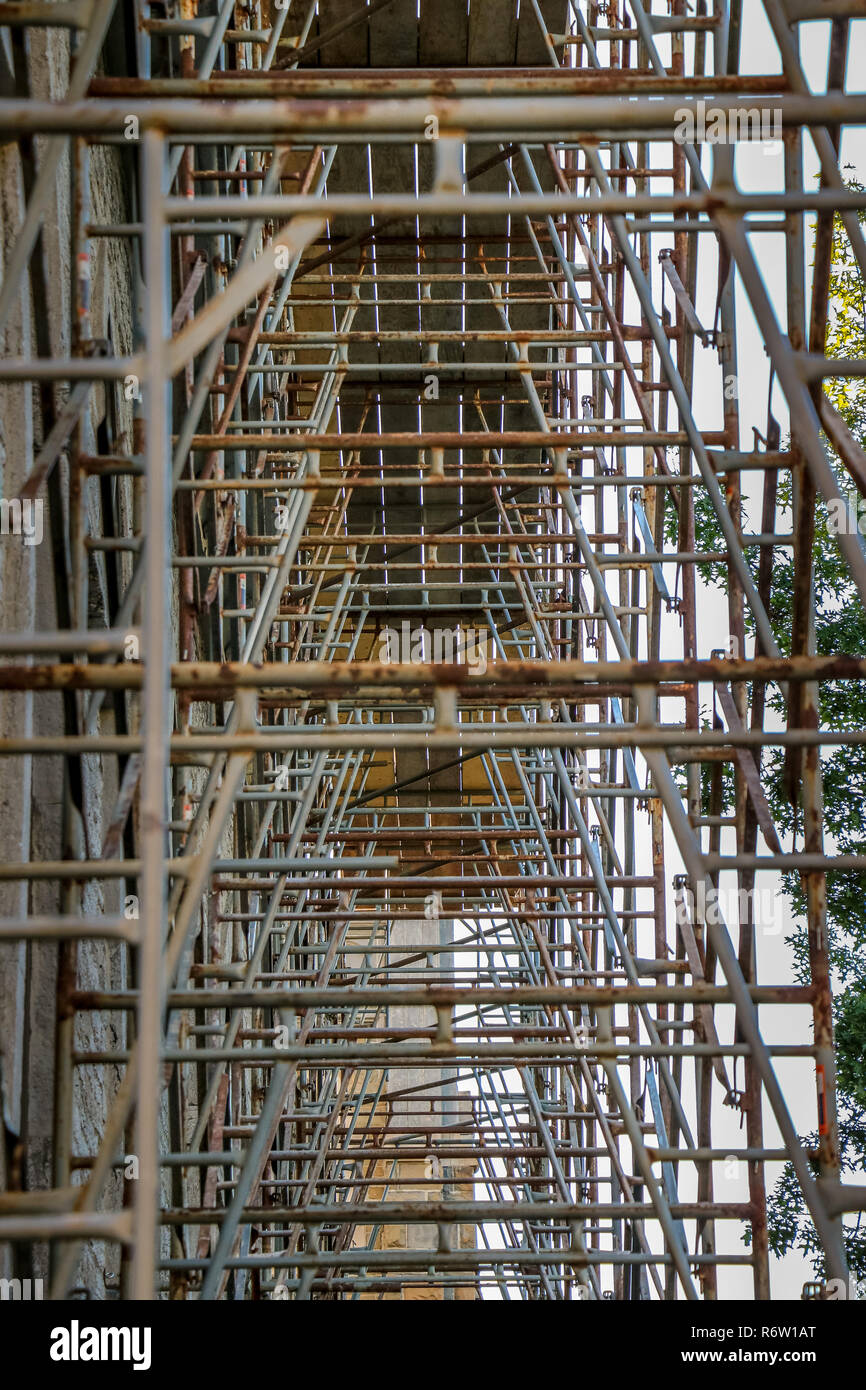 Intricate lattice work supporting a platform alongside a Troy New York ...
