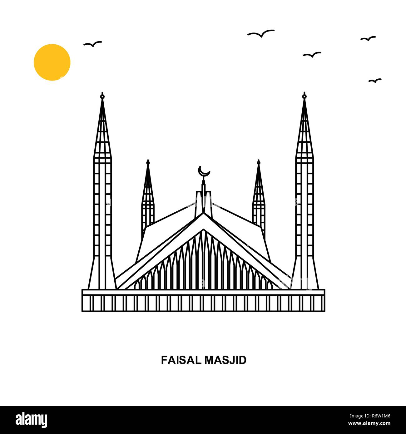 Faisal mosque in islamabad pakistan Stock Vector Images - Alamy