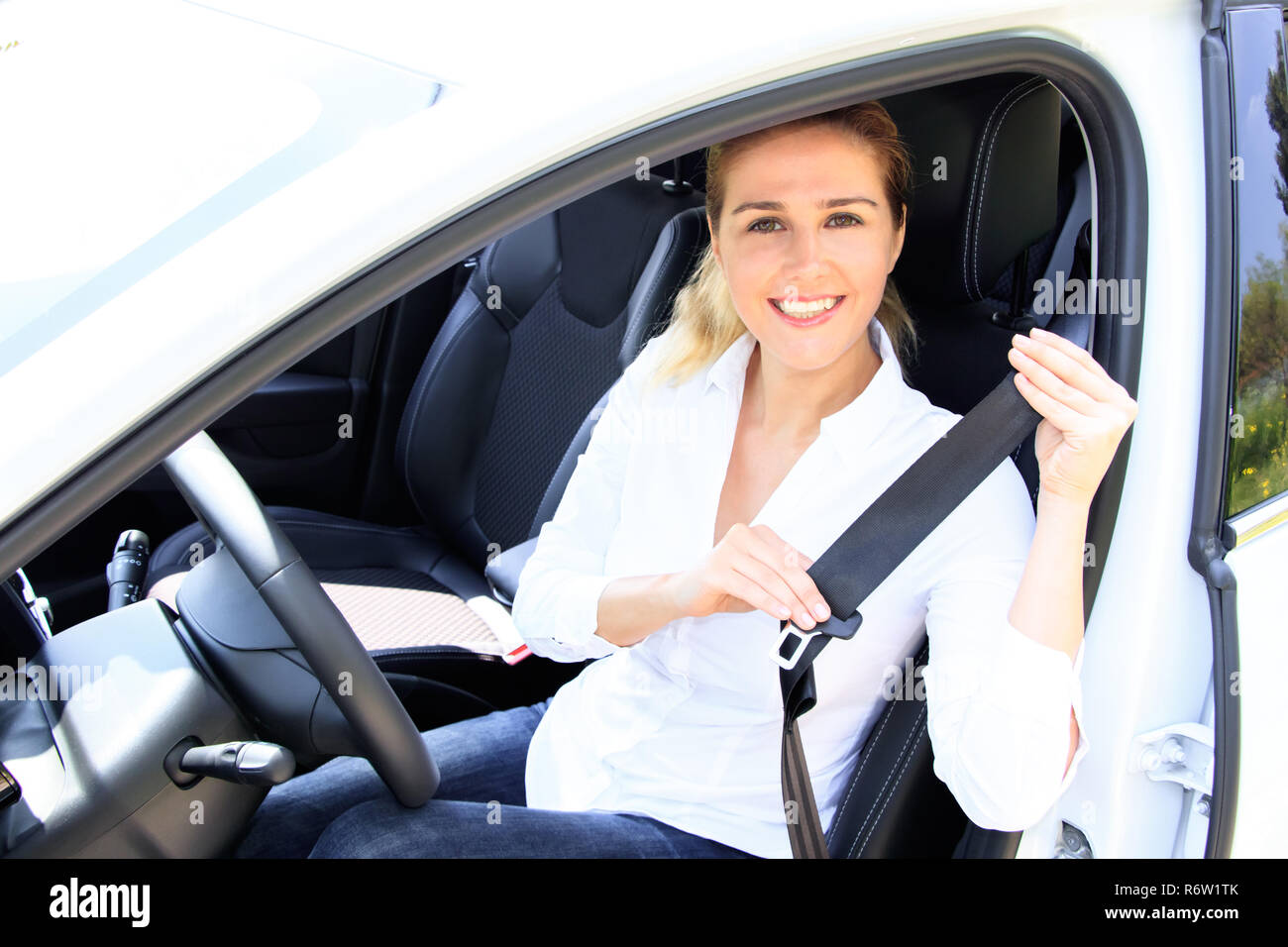 Car driver woman Stock Photo - Alamy
