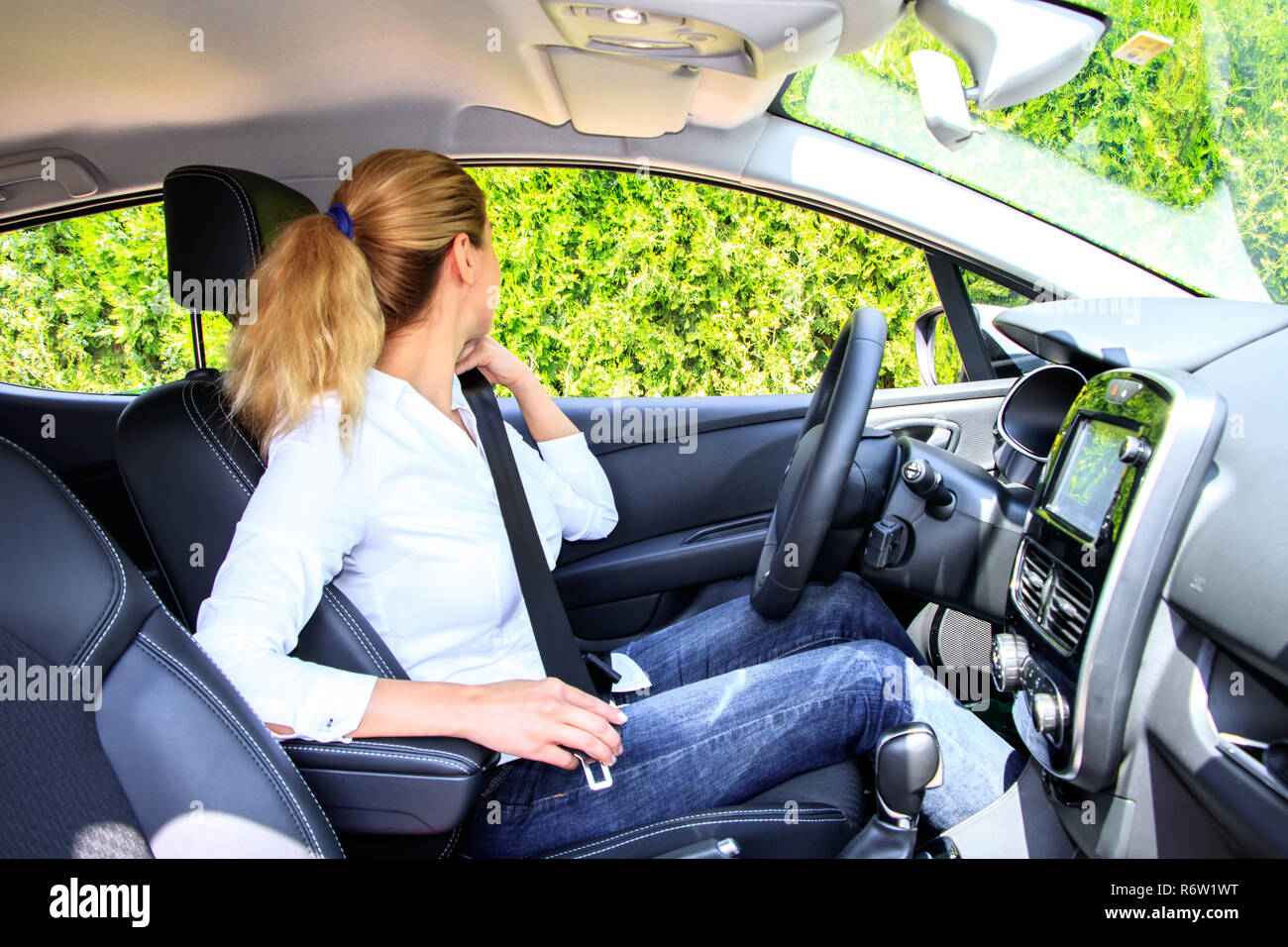 Car driver woman Stock Photo - Alamy