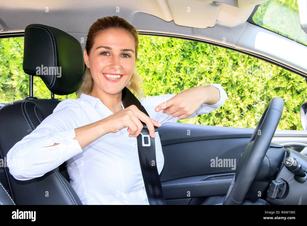 Car driver woman Stock Photo - Alamy