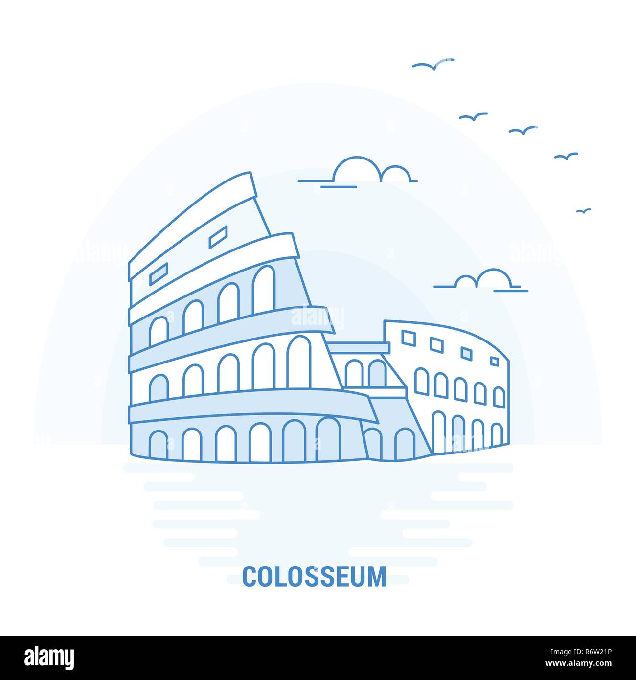 COLOSSEUM Blue Landmark. Creative background and Poster Template Stock ...