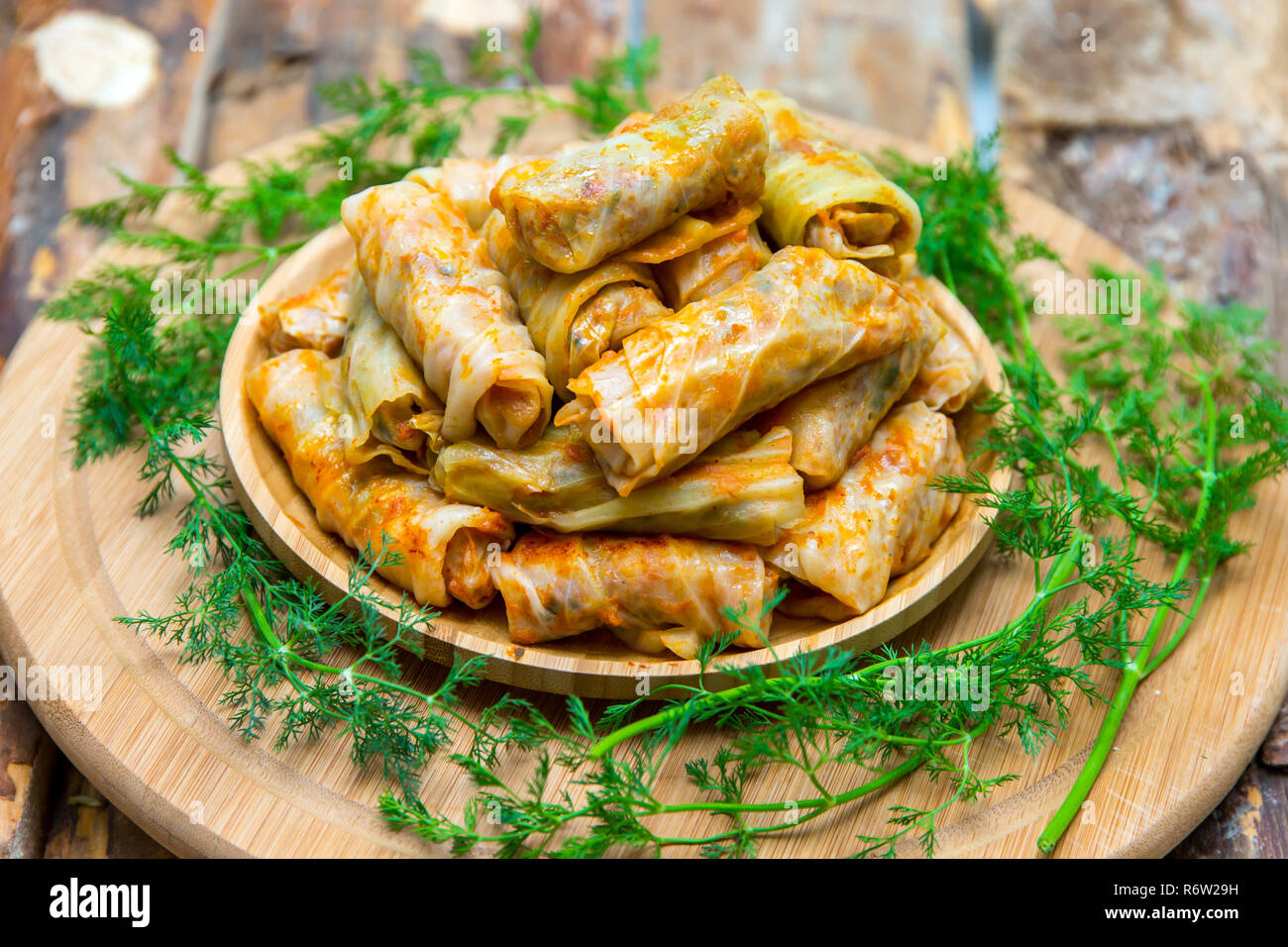 Cabbage Rolls - Sarma Stock Photo - Alamy