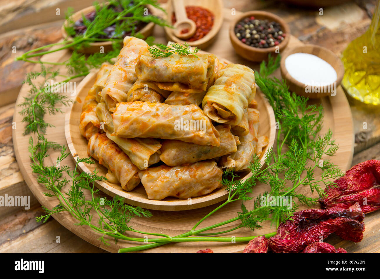 Cabbage Rolls - Sarma Stock Photo - Alamy