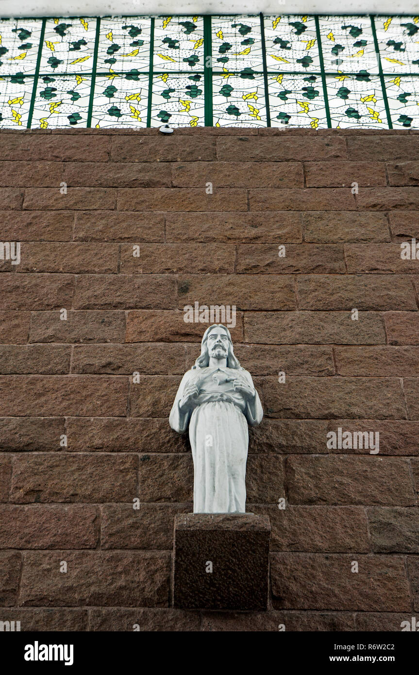 cathedral Blumenau statue Jesus detail downtown Brazil indoors glaze ...