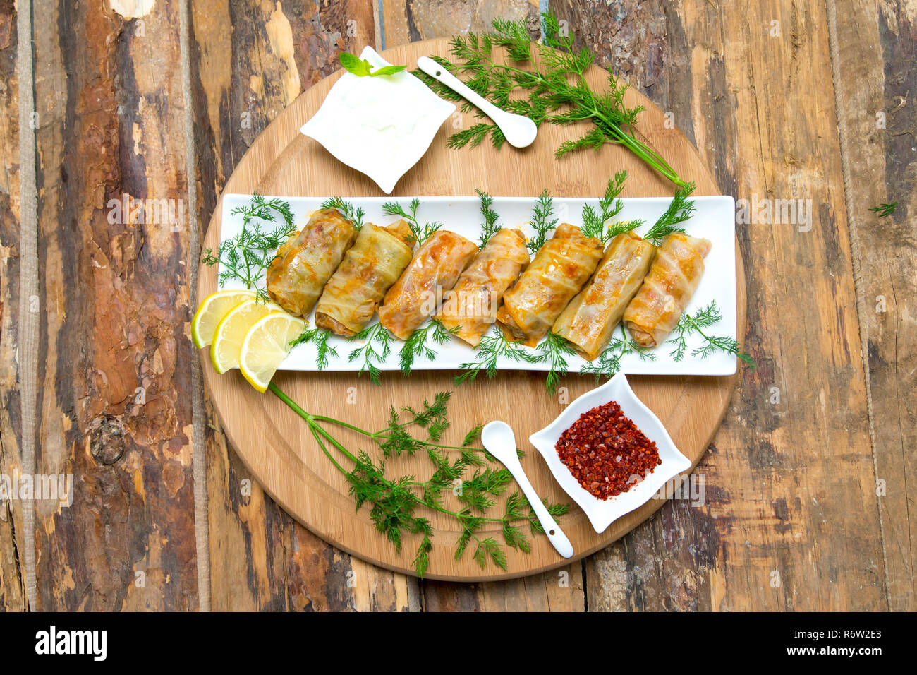 Cabbage Rolls - Sarma Stock Photo - Alamy
