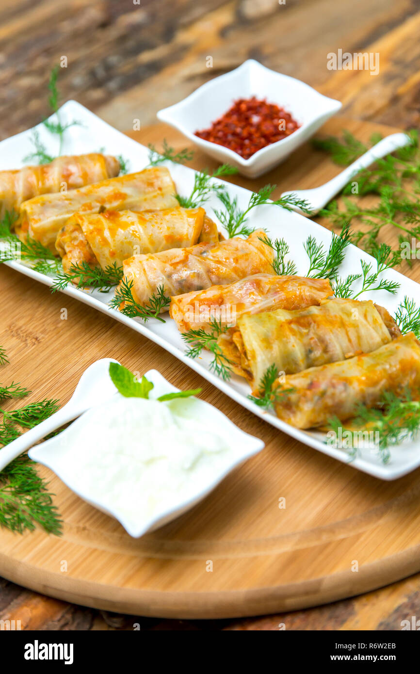 Cabbage Rolls - Sarma Stock Photo - Alamy