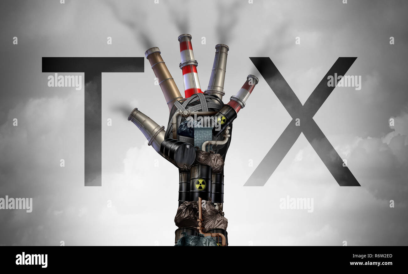 Carbon tax symbol of energy as oil and gas price increase and taxes on ...