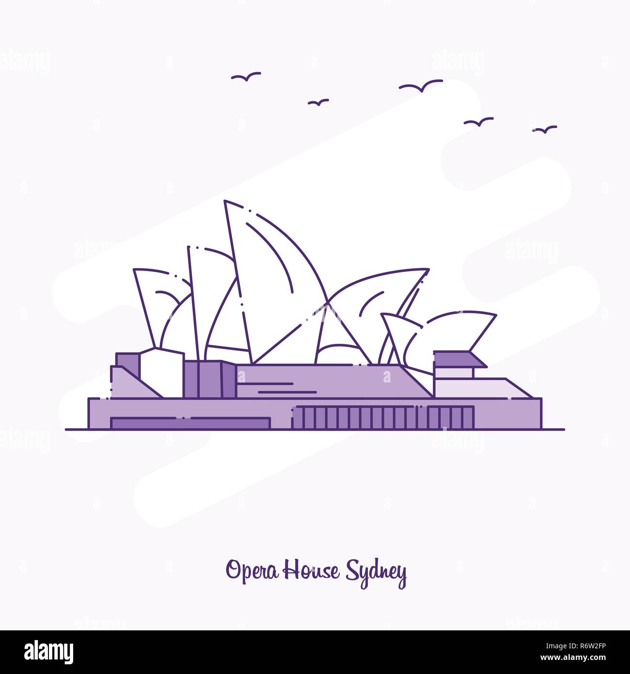 OPERA HOUSE Landmark Purple Dotted Line skyline vector illustration ...