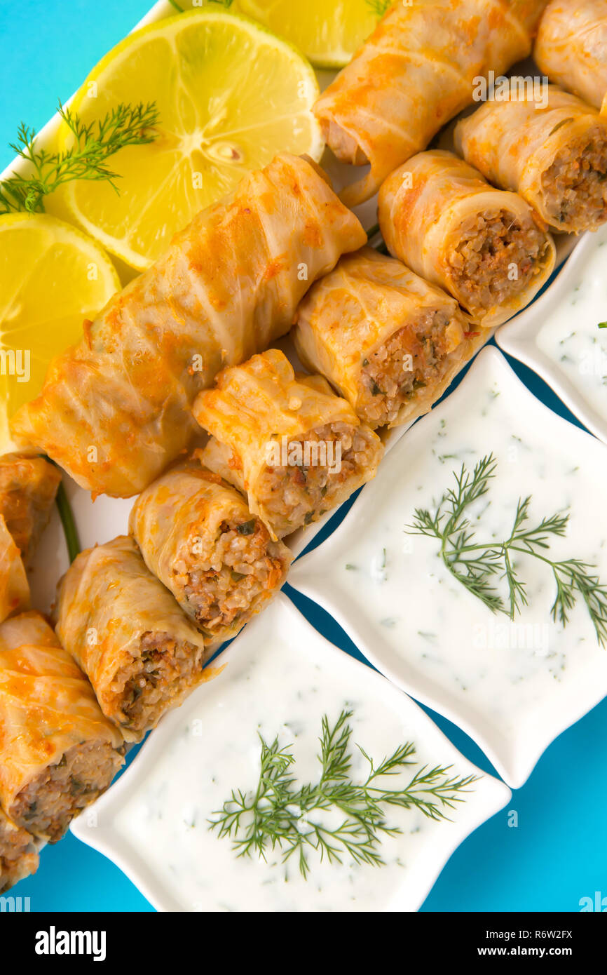 Cabbage Rolls - Sarma Stock Photo - Alamy