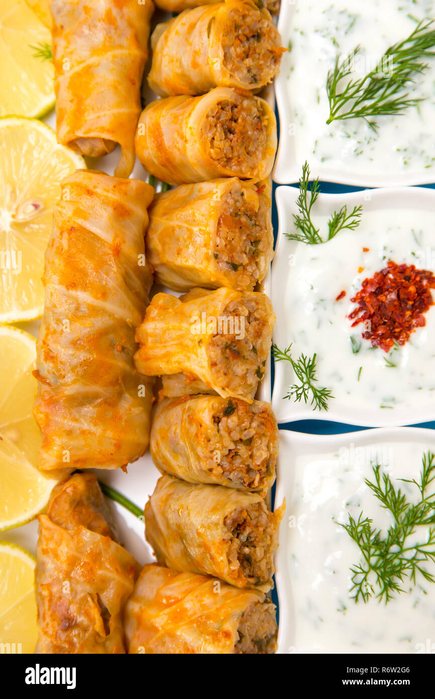 Cabbage Rolls - Sarma Stock Photo - Alamy