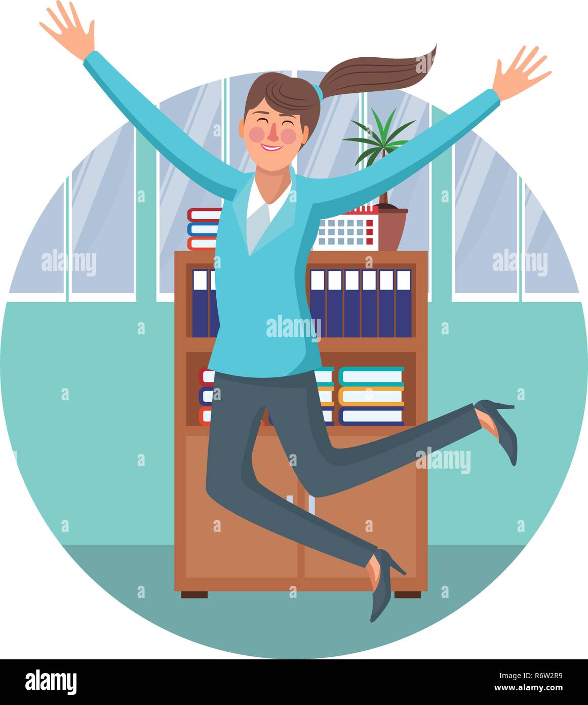 Happy executive businesswoman Stock Vector Image & Art - Alamy
