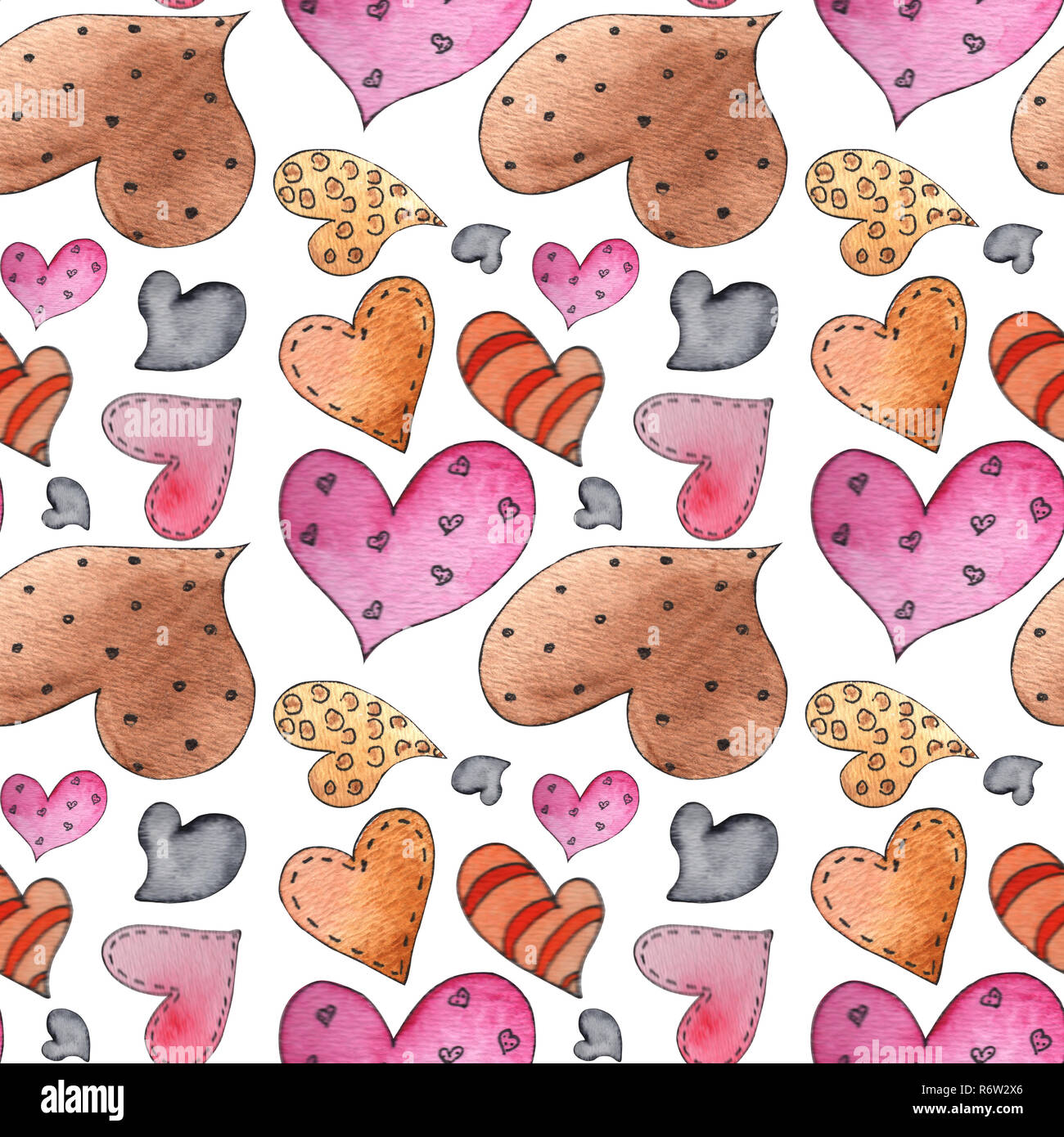 Watercolor Floral Seamless Pattern Hand Drawn Stock Photo - Alamy