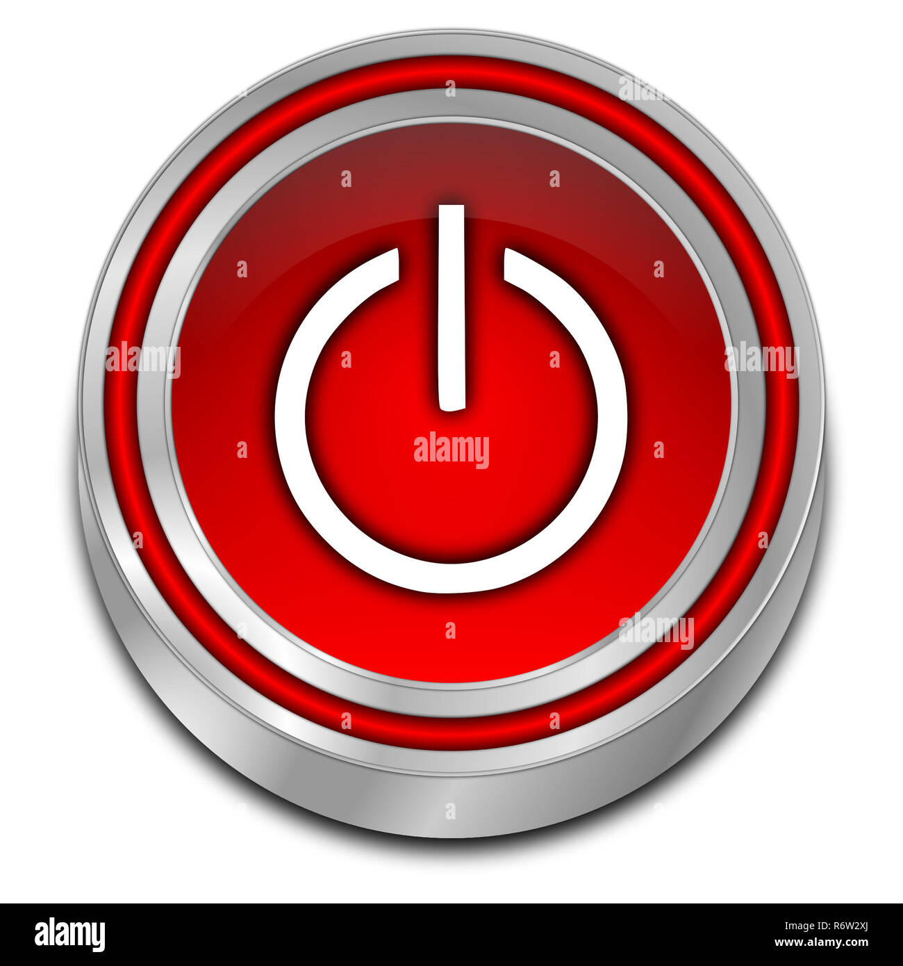 decorative red Power Button - 3D illustration Stock Photo - Alamy