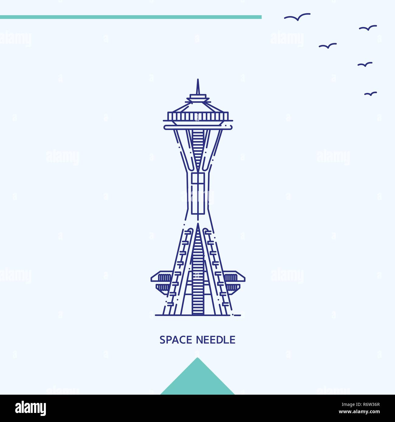 SPACE NEEDLE skyline vector illustration Stock Vector Image & Art - Alamy