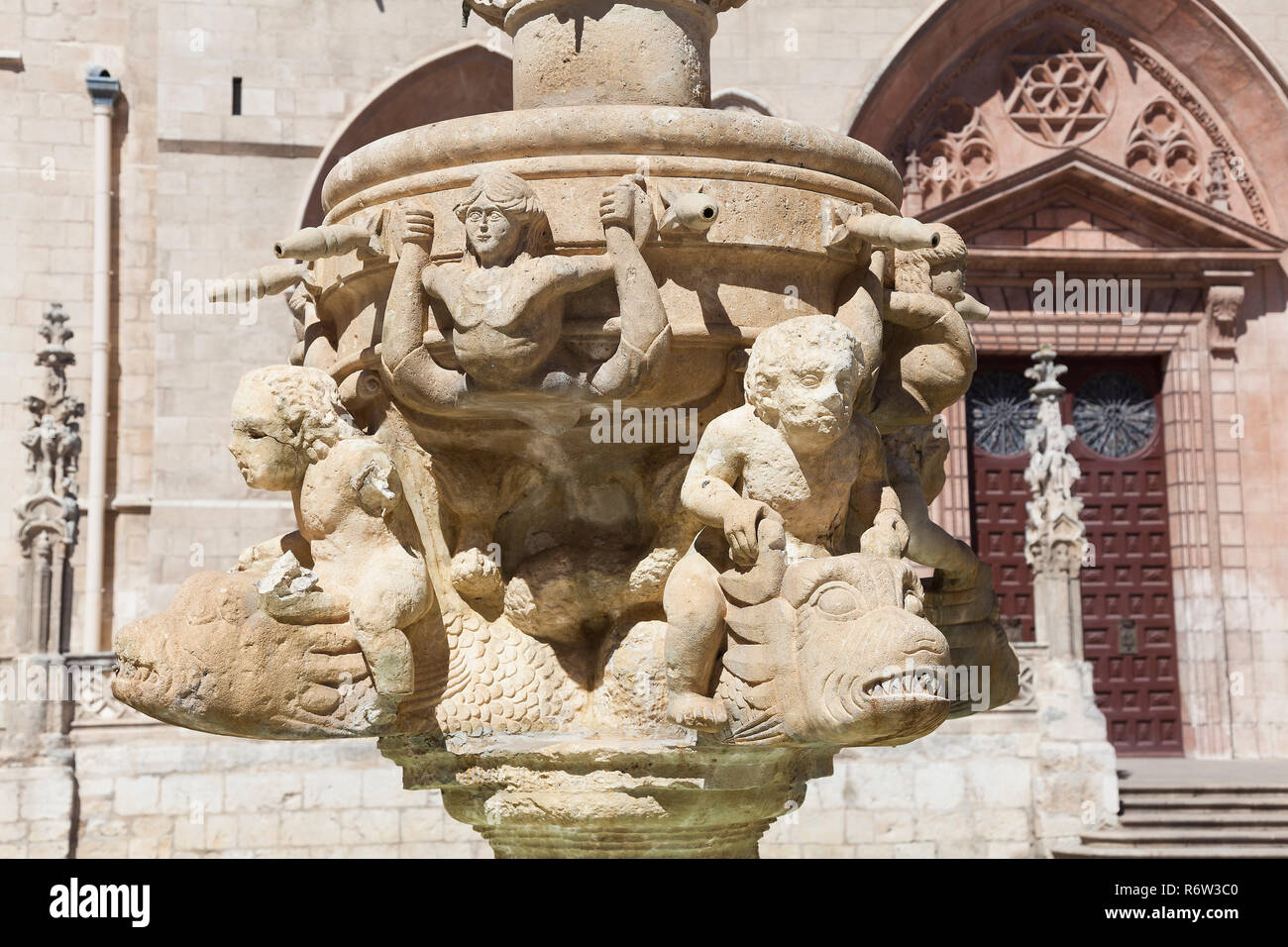 Fountain in the Cathedral of Burgos, Castilla y Leon, Spain Stock Photo ...