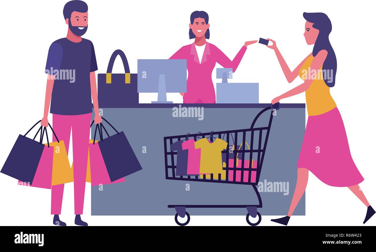 People shopping cartoons Stock Vector Image & Art - Alamy