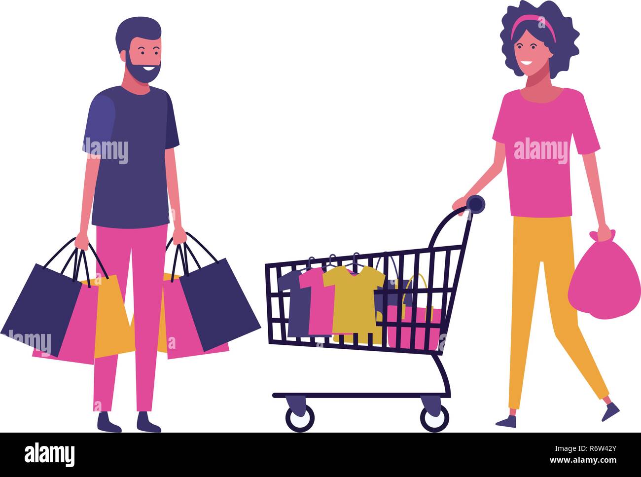 People shopping cartoons Stock Vector Image & Art - Alamy