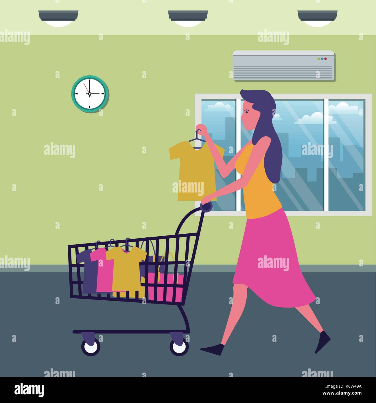 People shopping cartoons Stock Vector Image & Art - Alamy