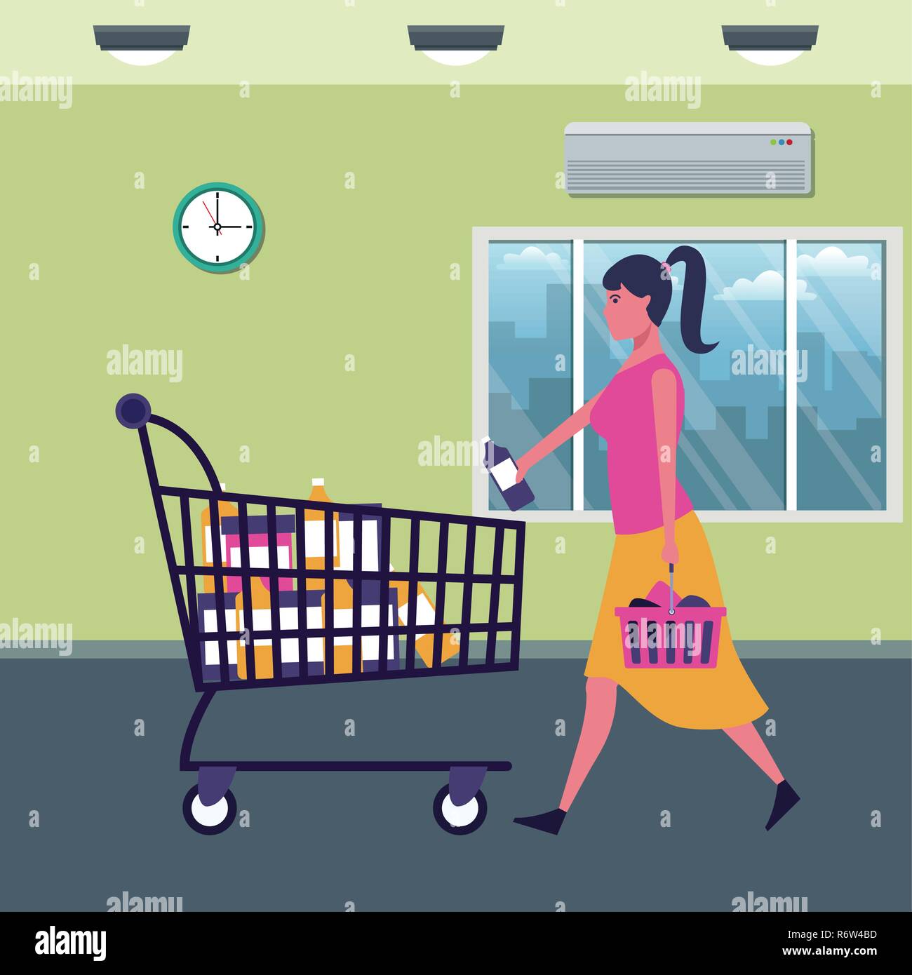 People shopping cartoons Stock Vector Image & Art - Alamy