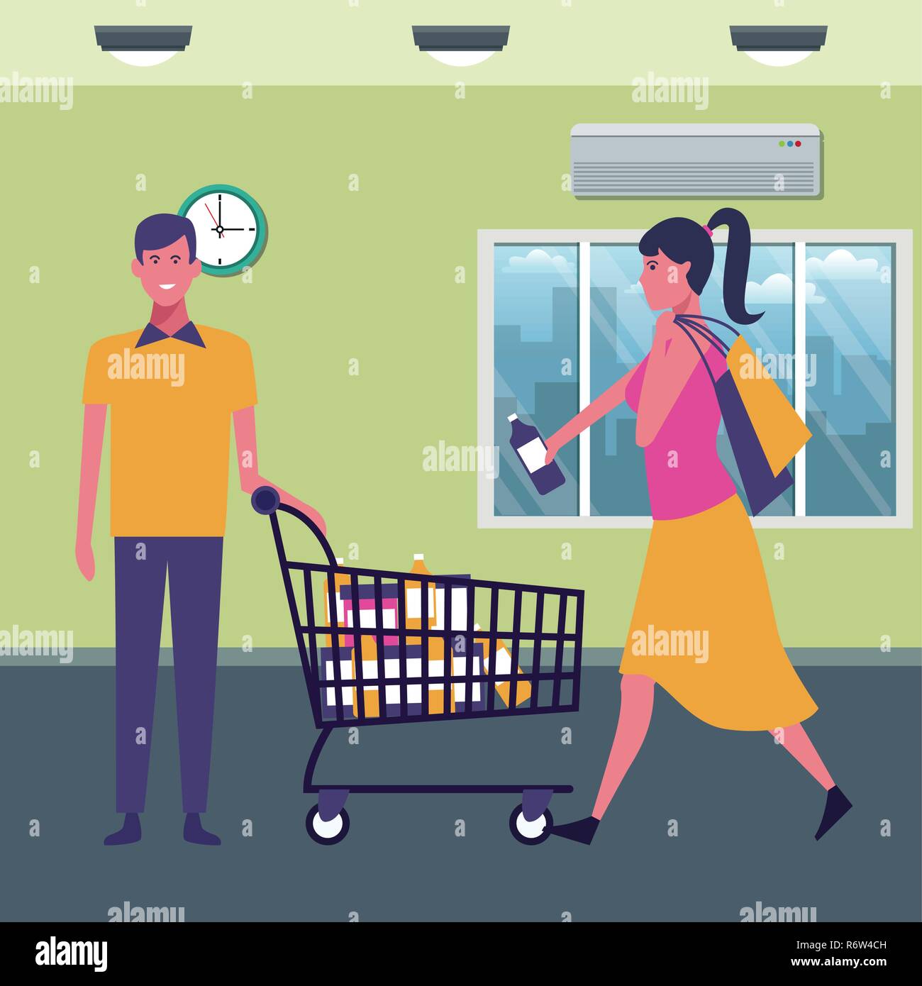 People shopping cartoons Stock Vector Image & Art - Alamy