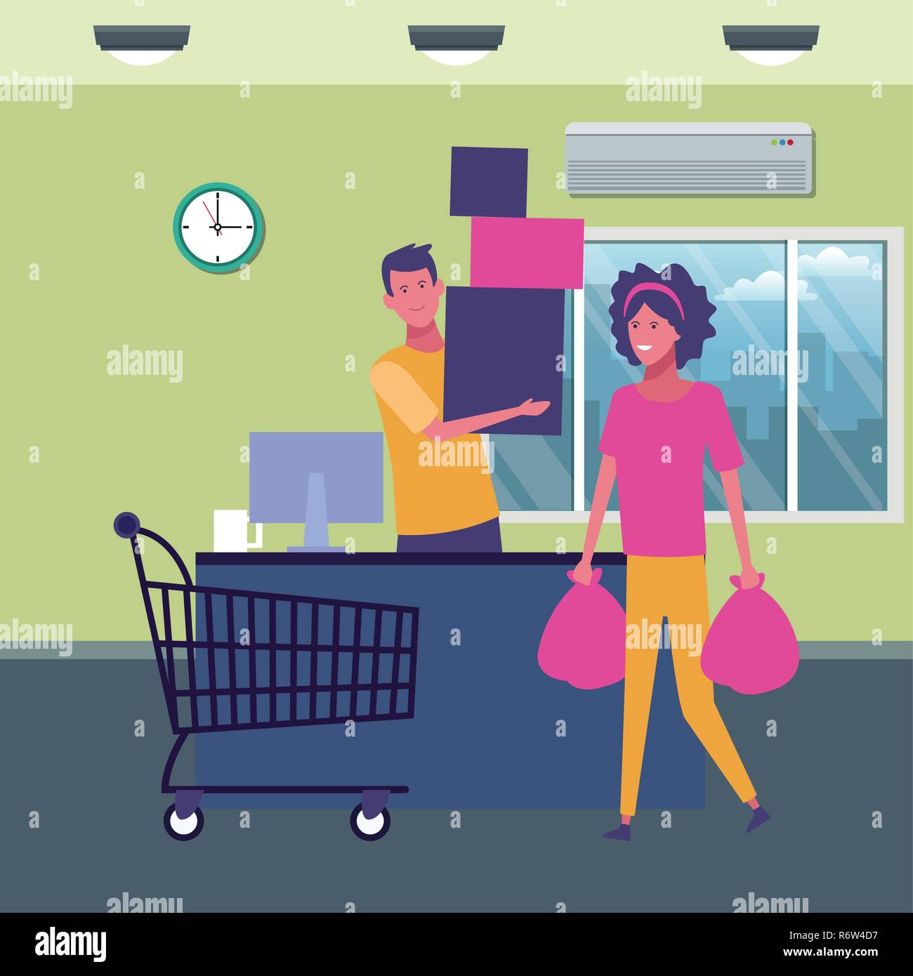 People shopping cartoons Stock Vector Image & Art - Alamy