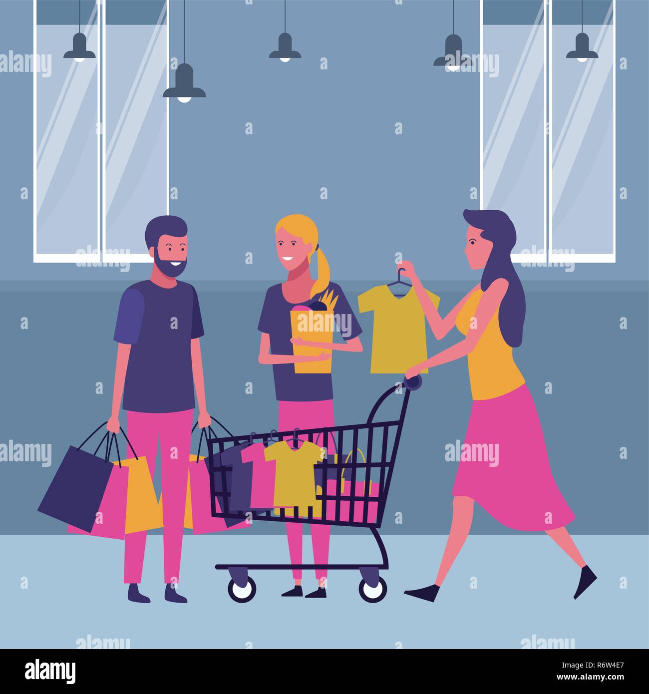 People shopping cartoons Stock Vector Image & Art - Alamy