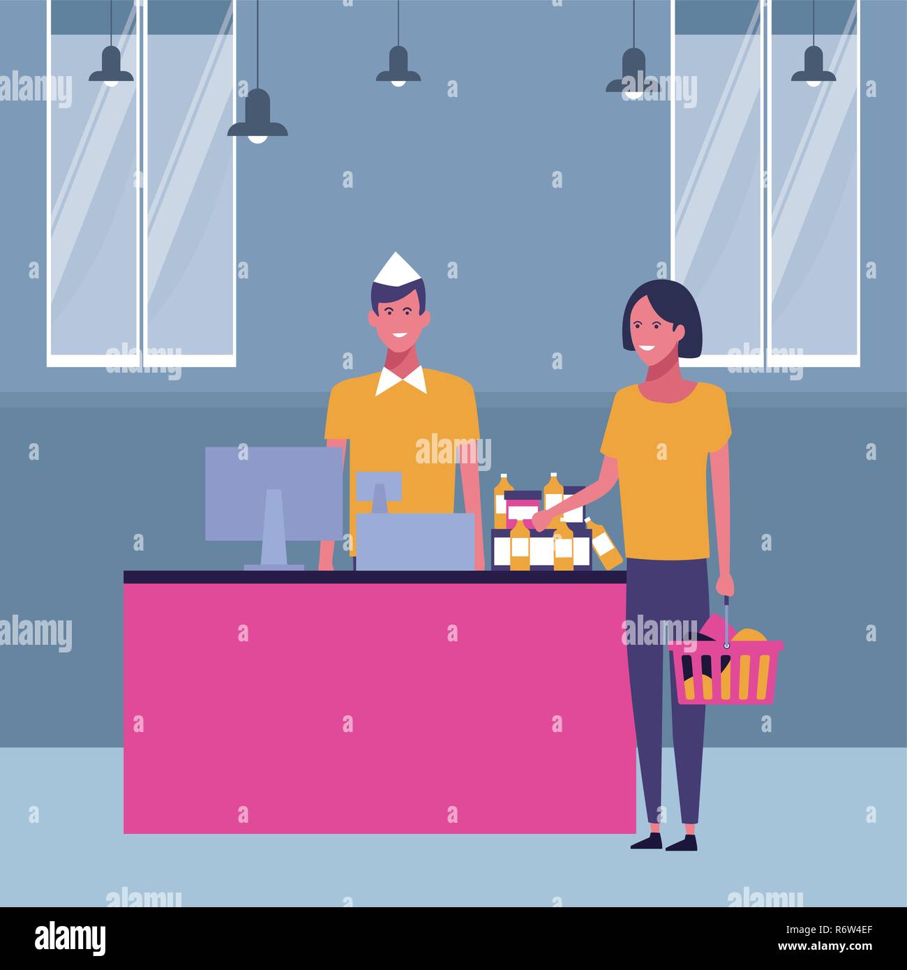 People shopping cartoons Stock Vector Image & Art - Alamy