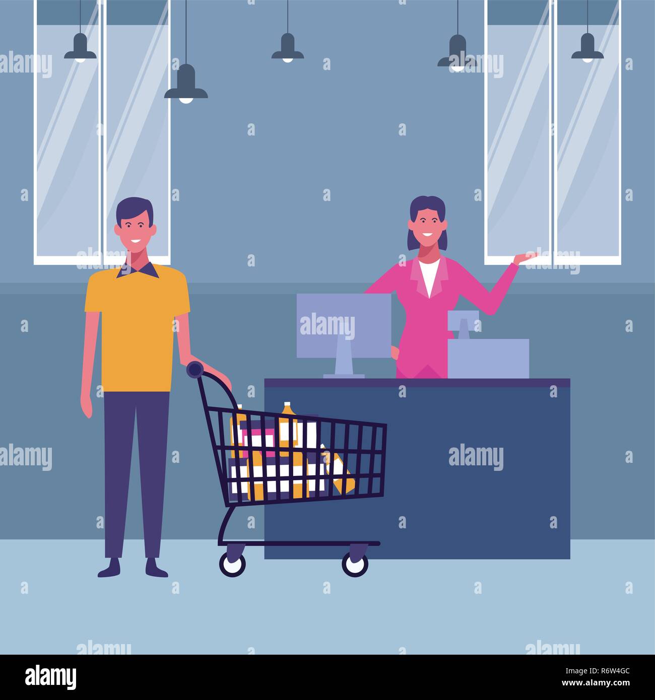 Customer cartoons hi-res stock photography and images - Alamy