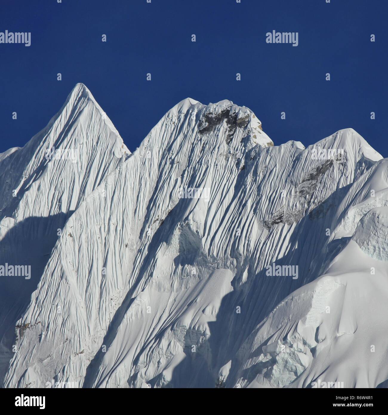 Mountain covered by glacier. Sharpe ridge. Scene in the Everest ...