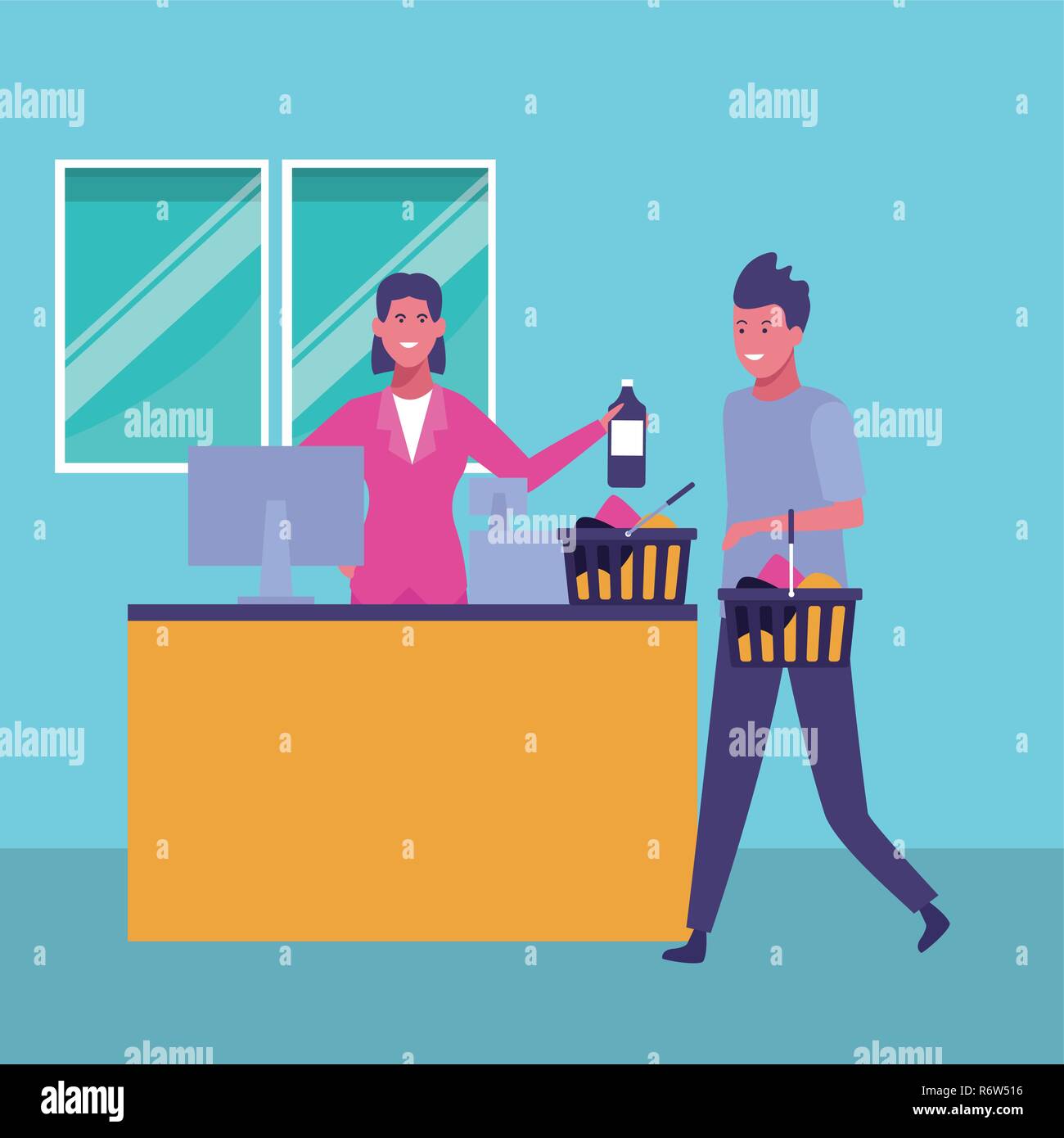 People shopping cartoons Stock Vector Image & Art - Alamy