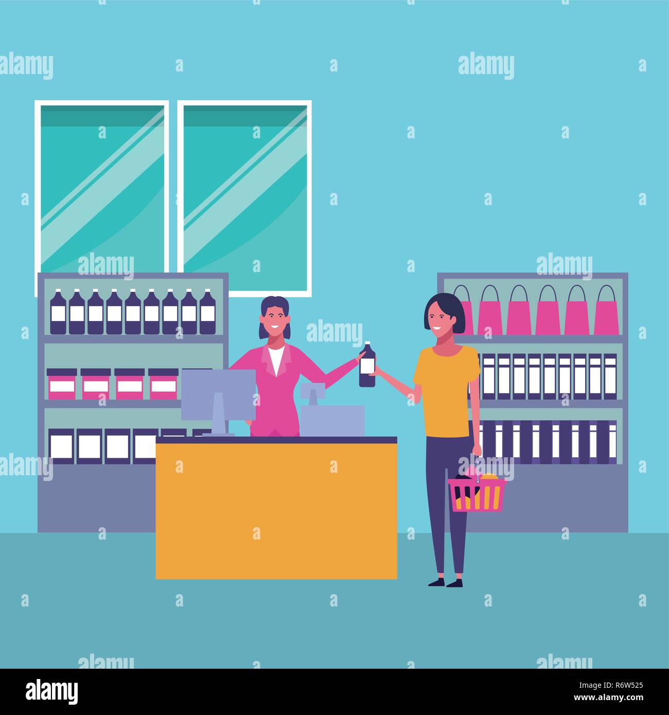 People shopping cartoons Stock Vector Image & Art - Alamy