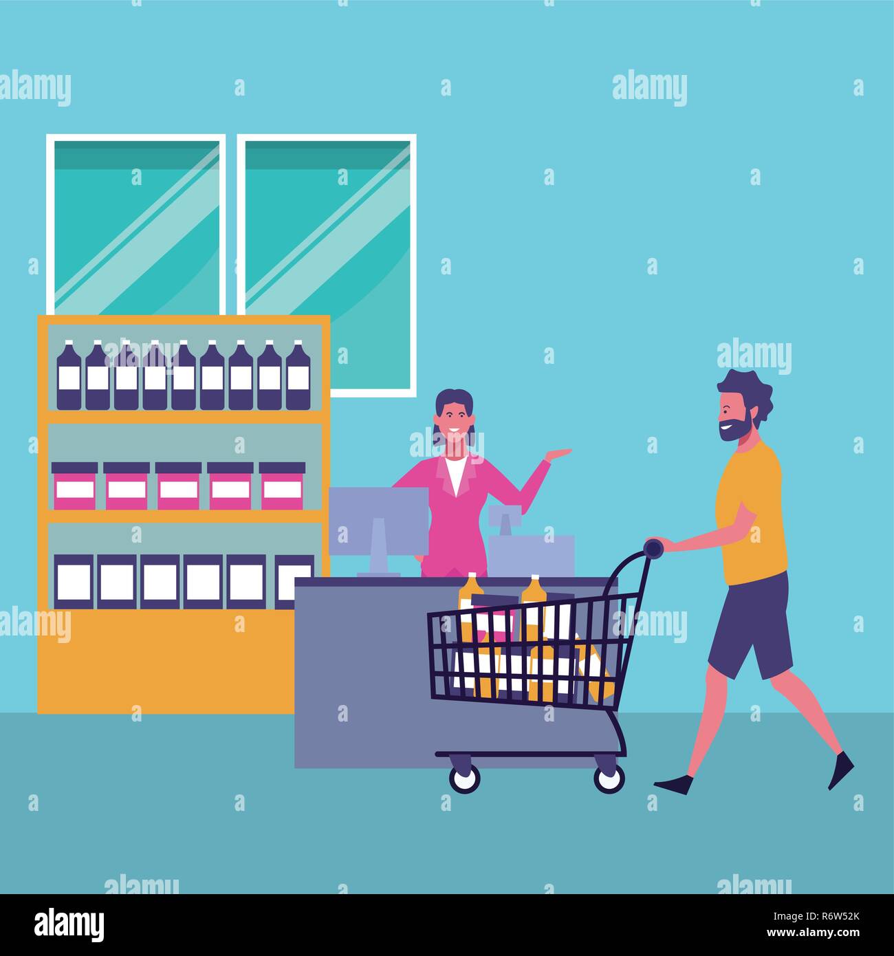 People shopping cartoons Stock Vector Image & Art - Alamy