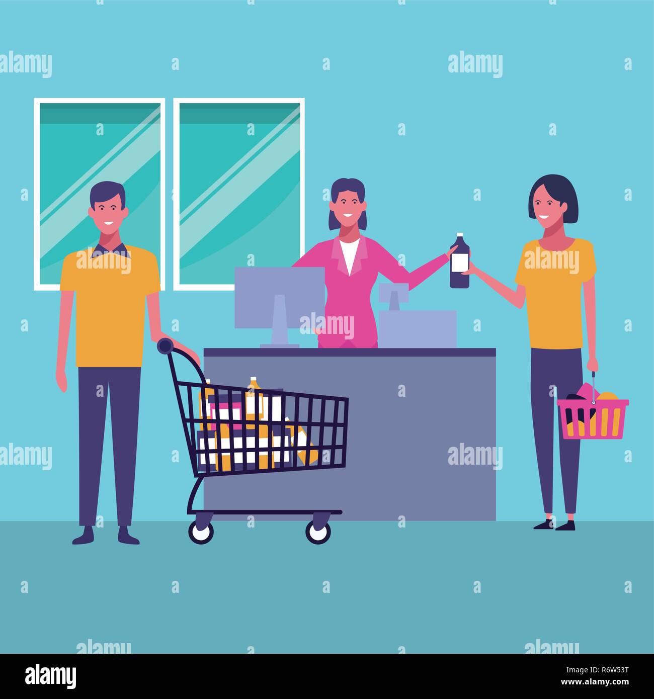 People shopping cartoons Stock Vector Image & Art - Alamy