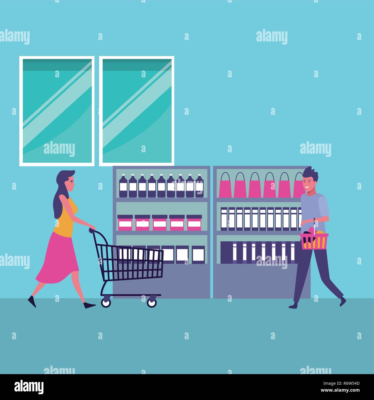 People shopping cartoons Stock Vector Image & Art - Alamy