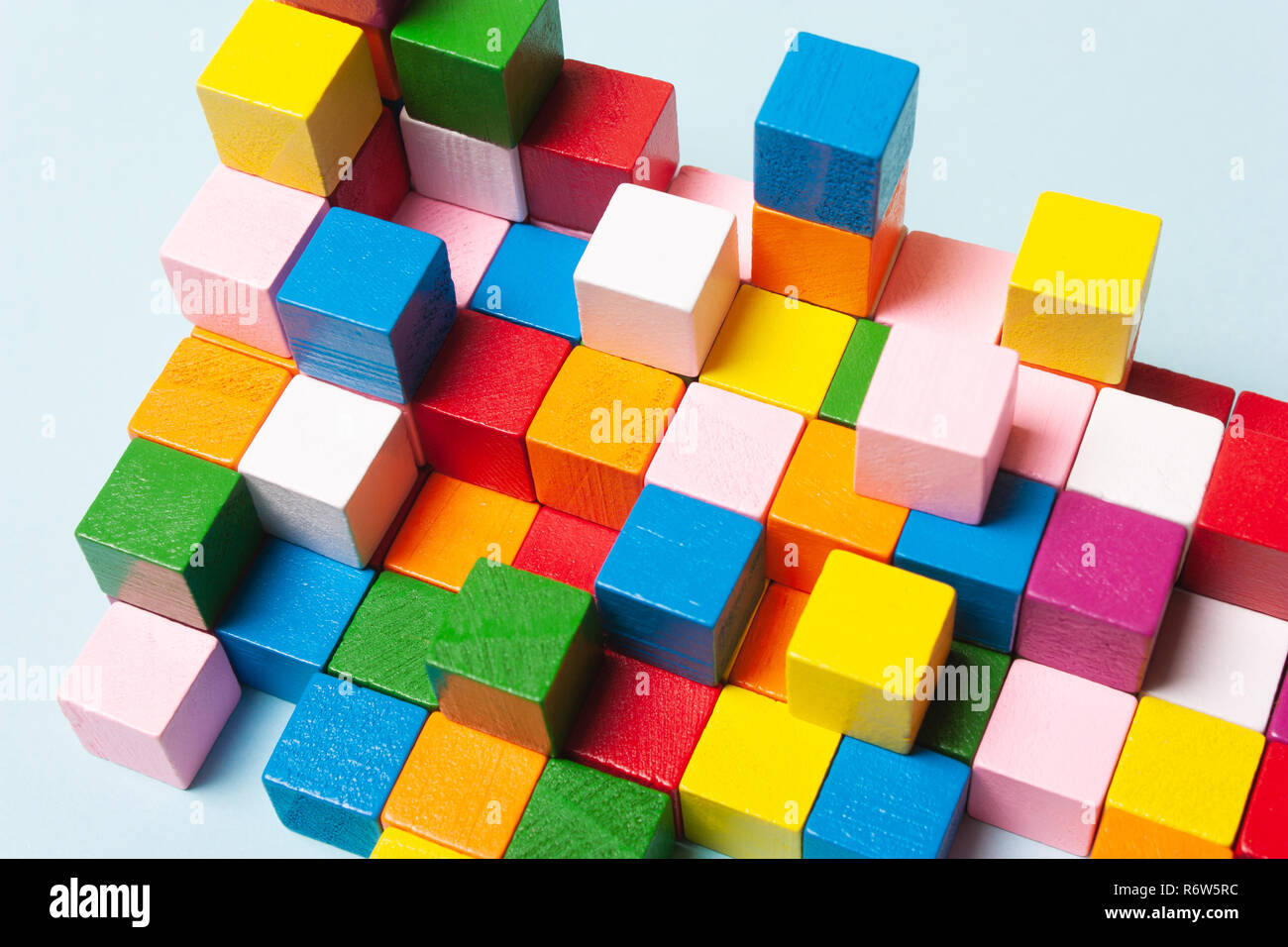 Color cubes in the puzzle. Concept creative, logical thinking, art ...