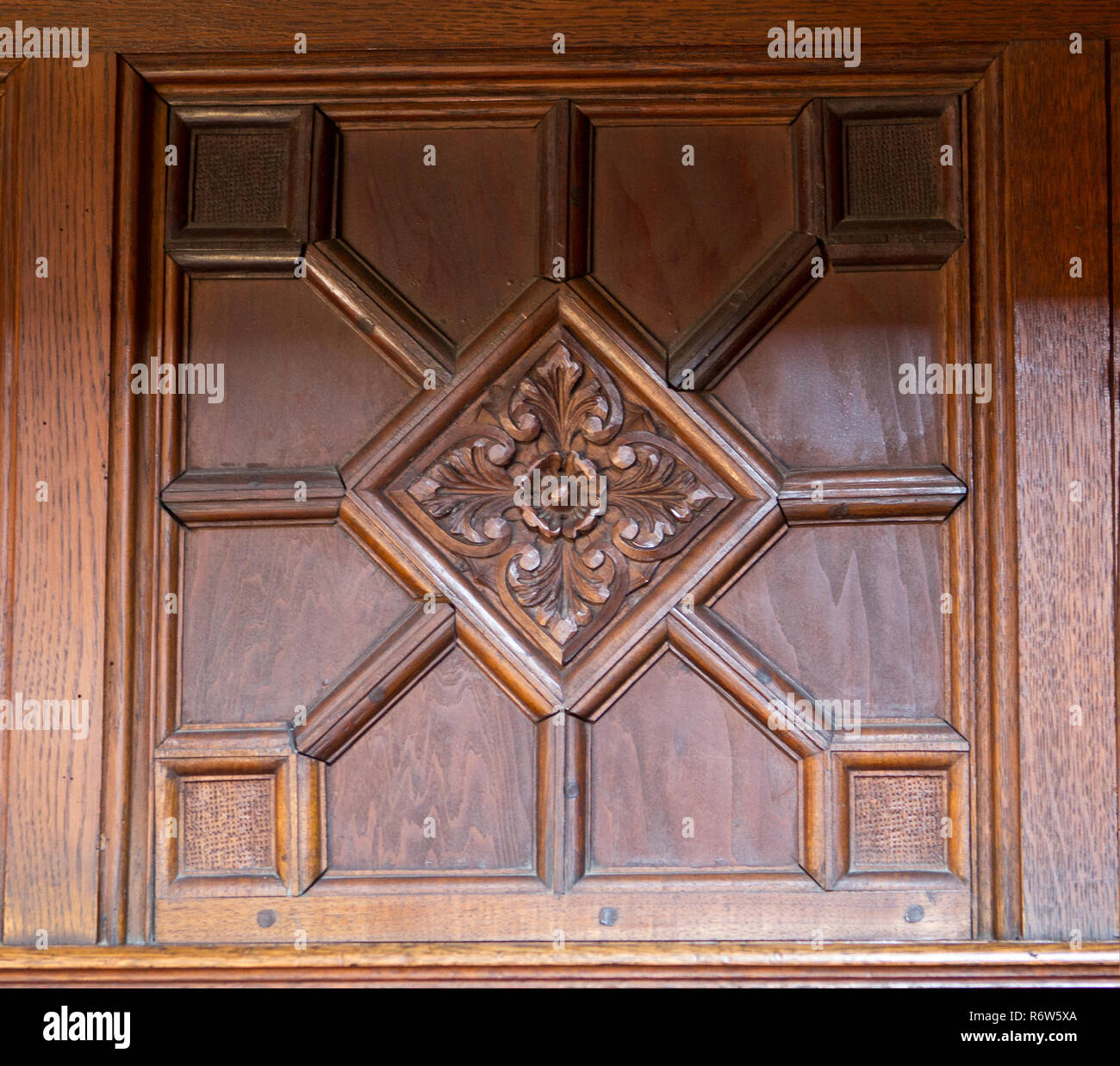 nicely carved oak ceiling panels Stock Photo - Alamy