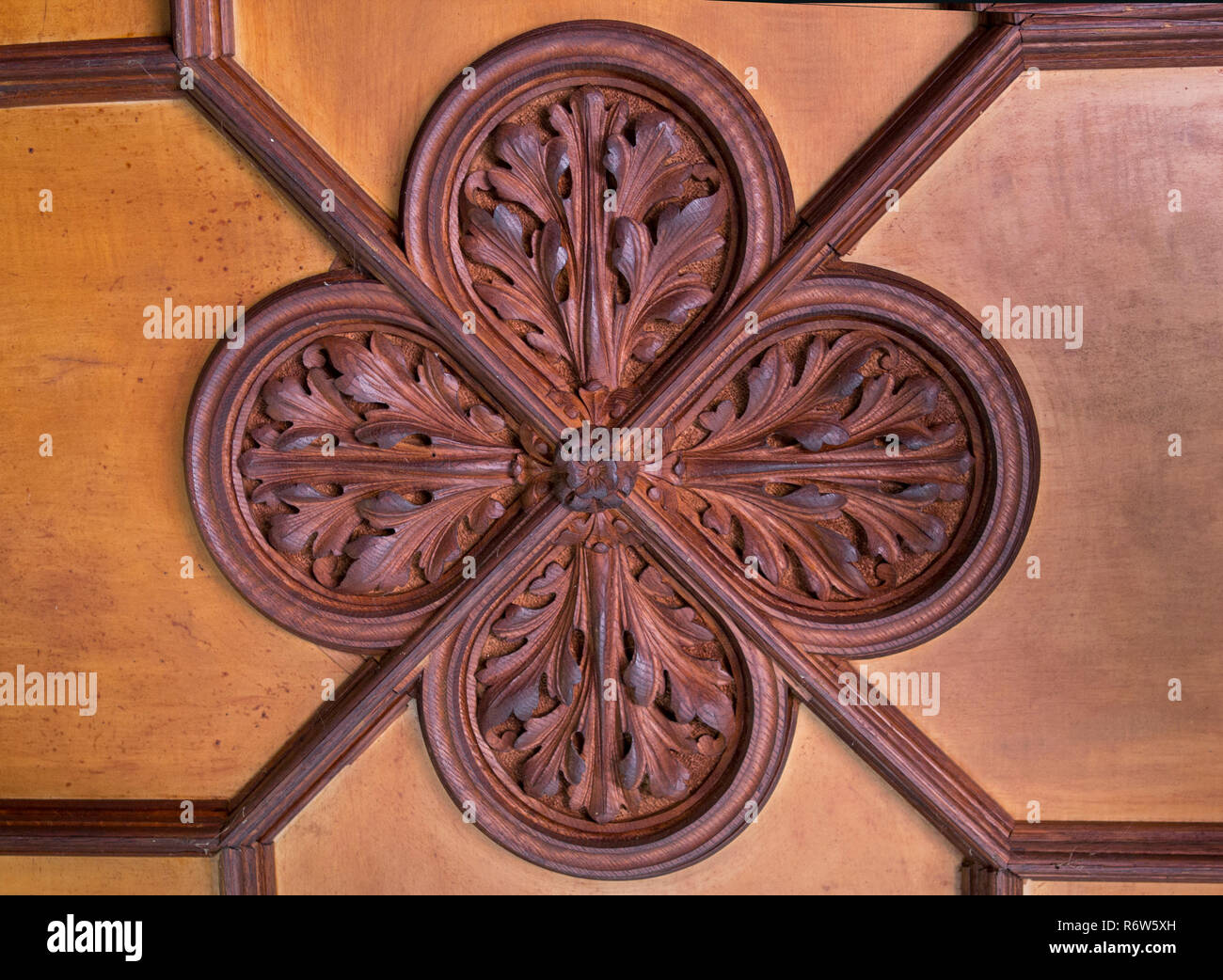nicely carved oak ceiling panels Stock Photo - Alamy