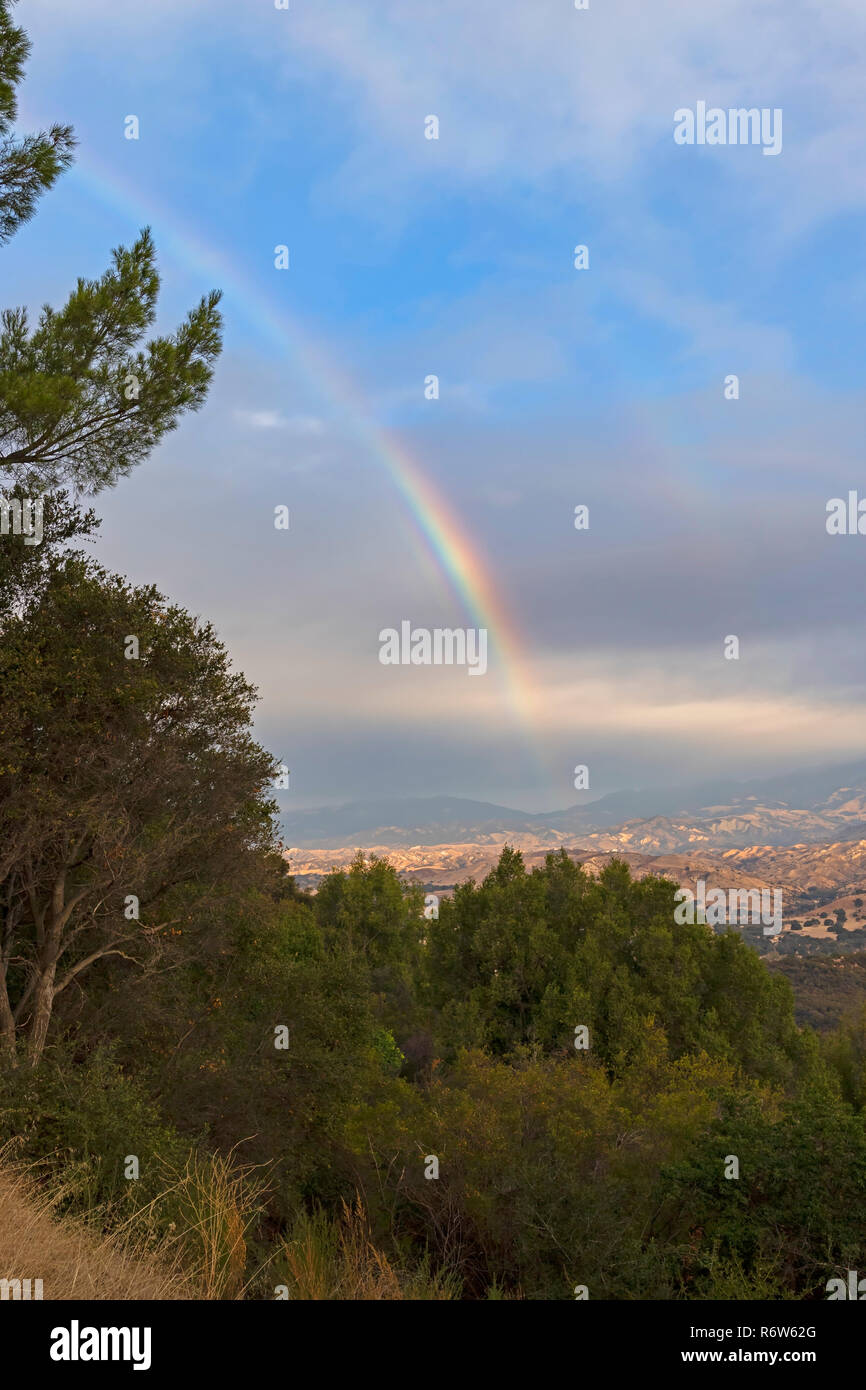Rainbow during California storm Stock Photo - Alamy