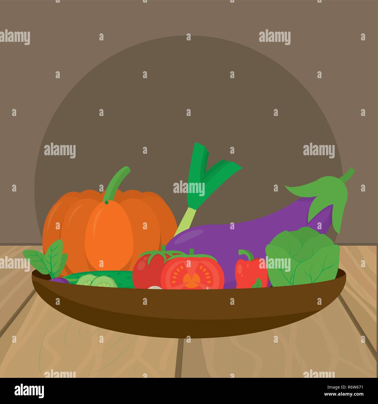 Various vegetables top view Stock Vector Images - Alamy