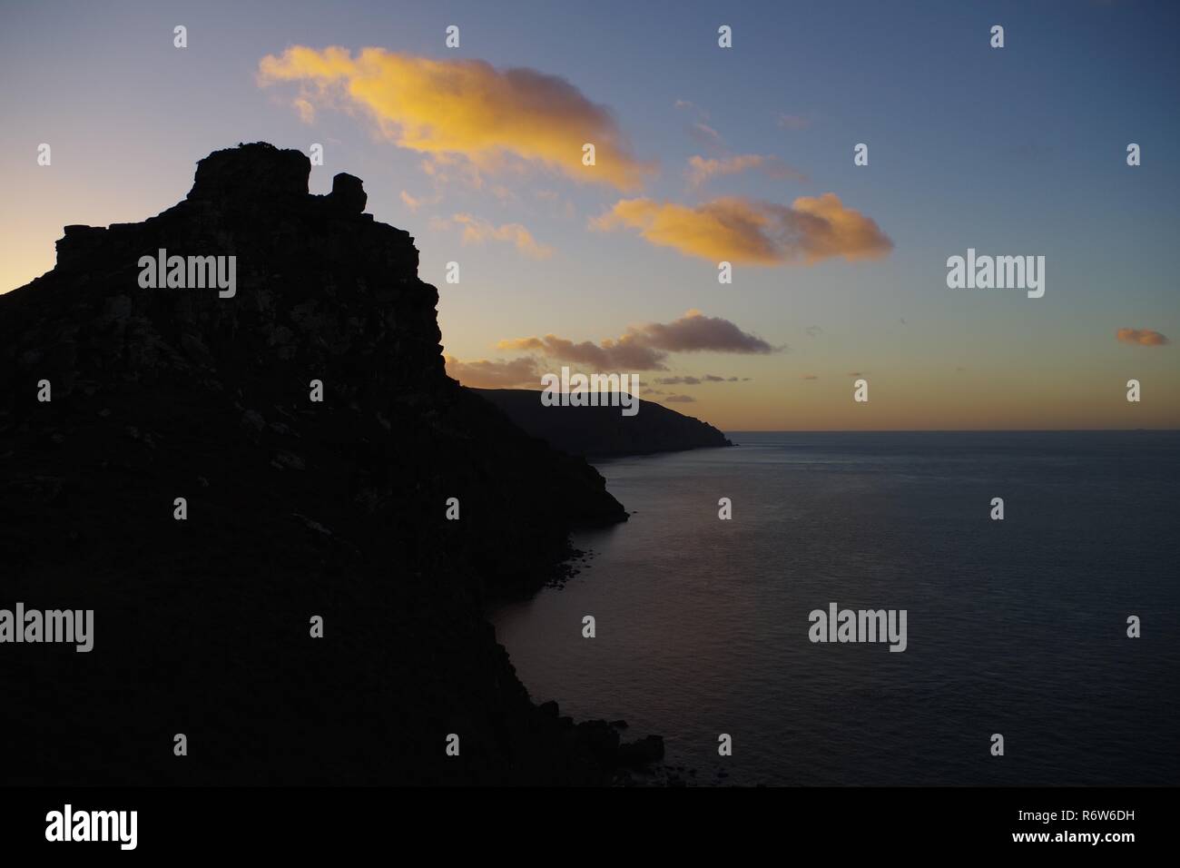Rugged Jack Silhouetted at Sunset by the Bristol Channel. Valley of the ...