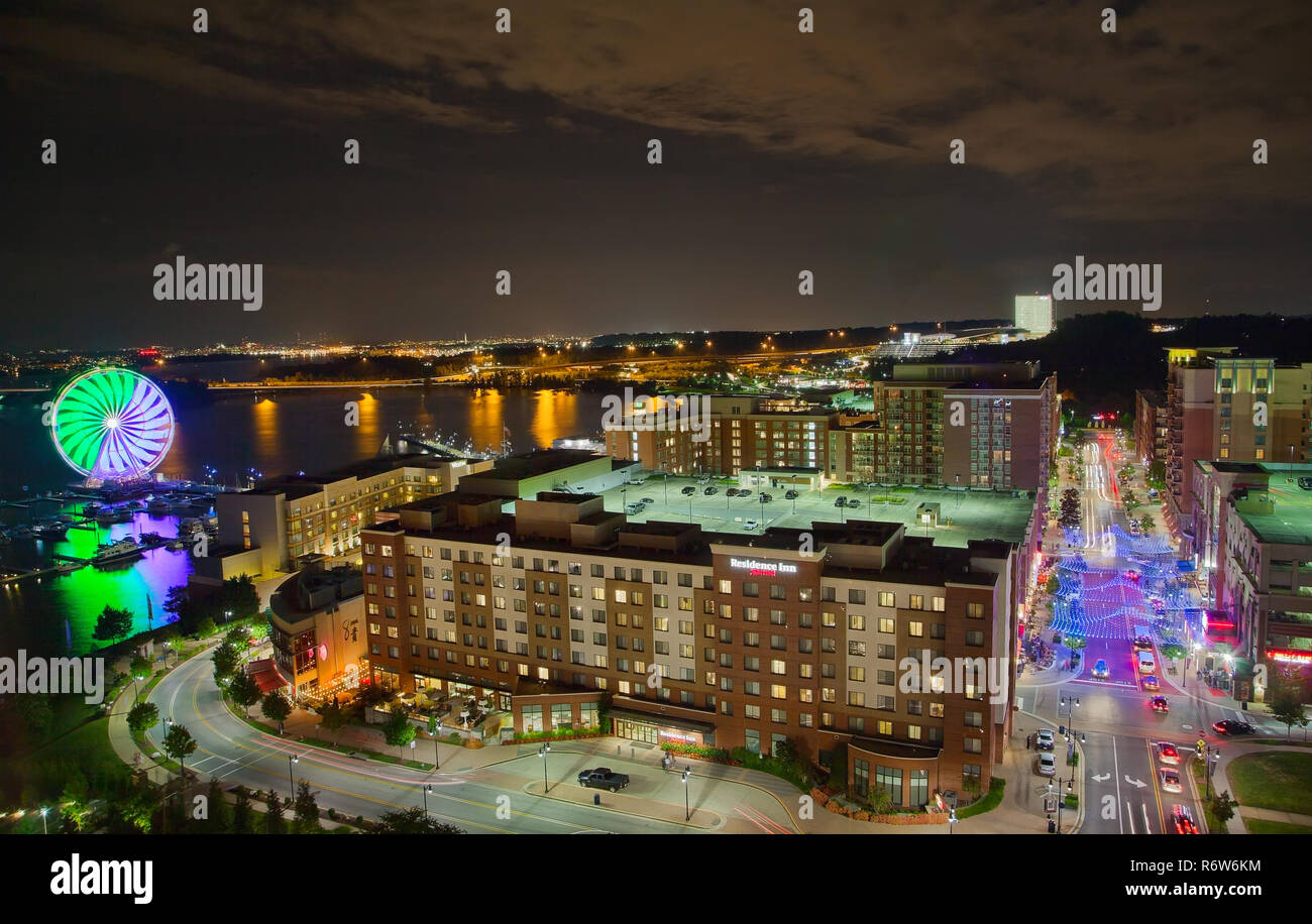 Night in National Harbor, Maryland, USA Stock Photo - Alamy