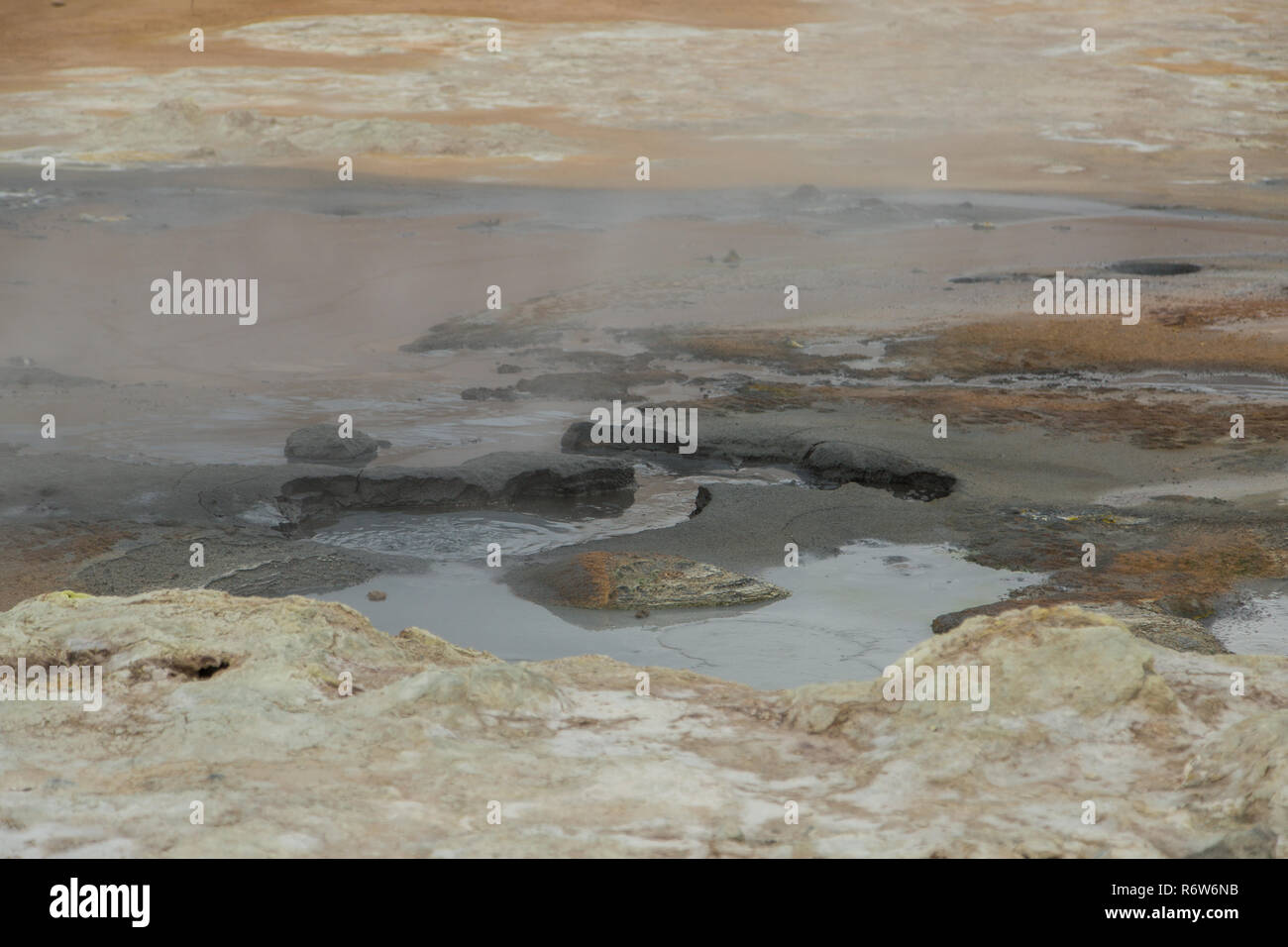 Geothermal mud pools at Hverir, Namafjall, Iceland Stock Photo - Alamy