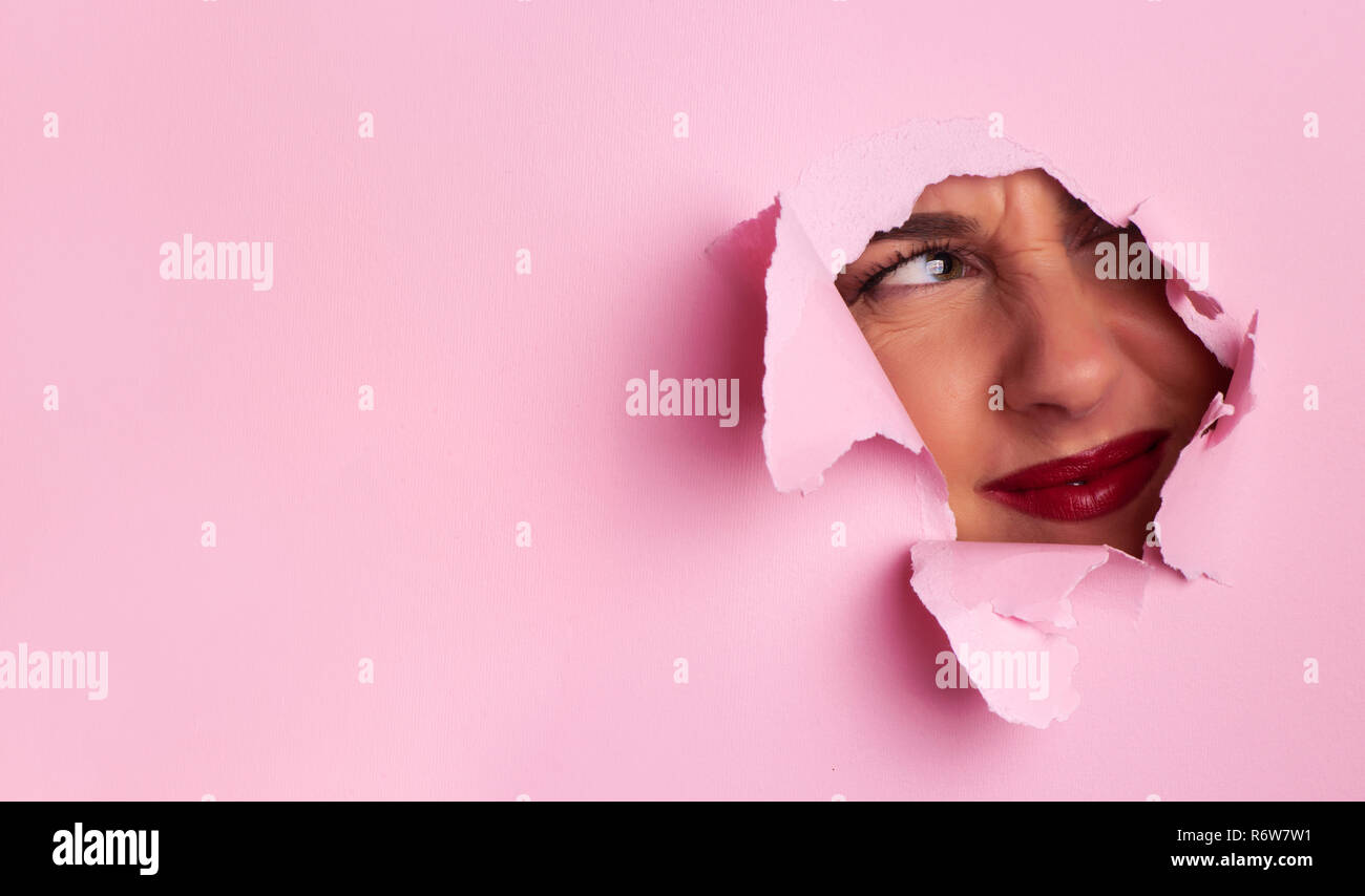 Portrait of displeased upset woman face. Discontent and unhappy girl ...