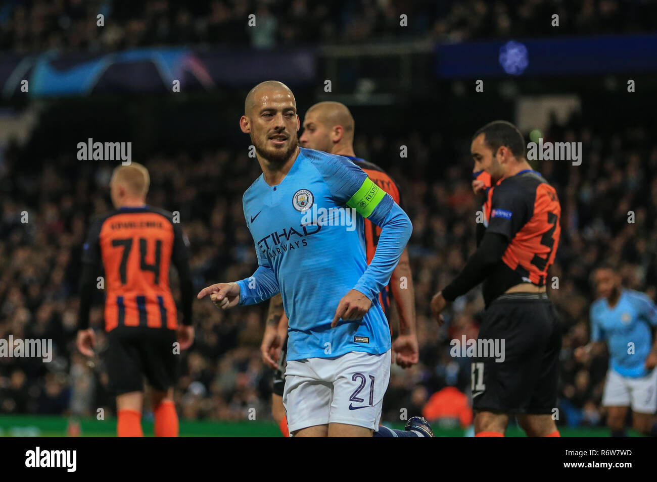 Manchester city david silva goal hi-res stock photography and images ...