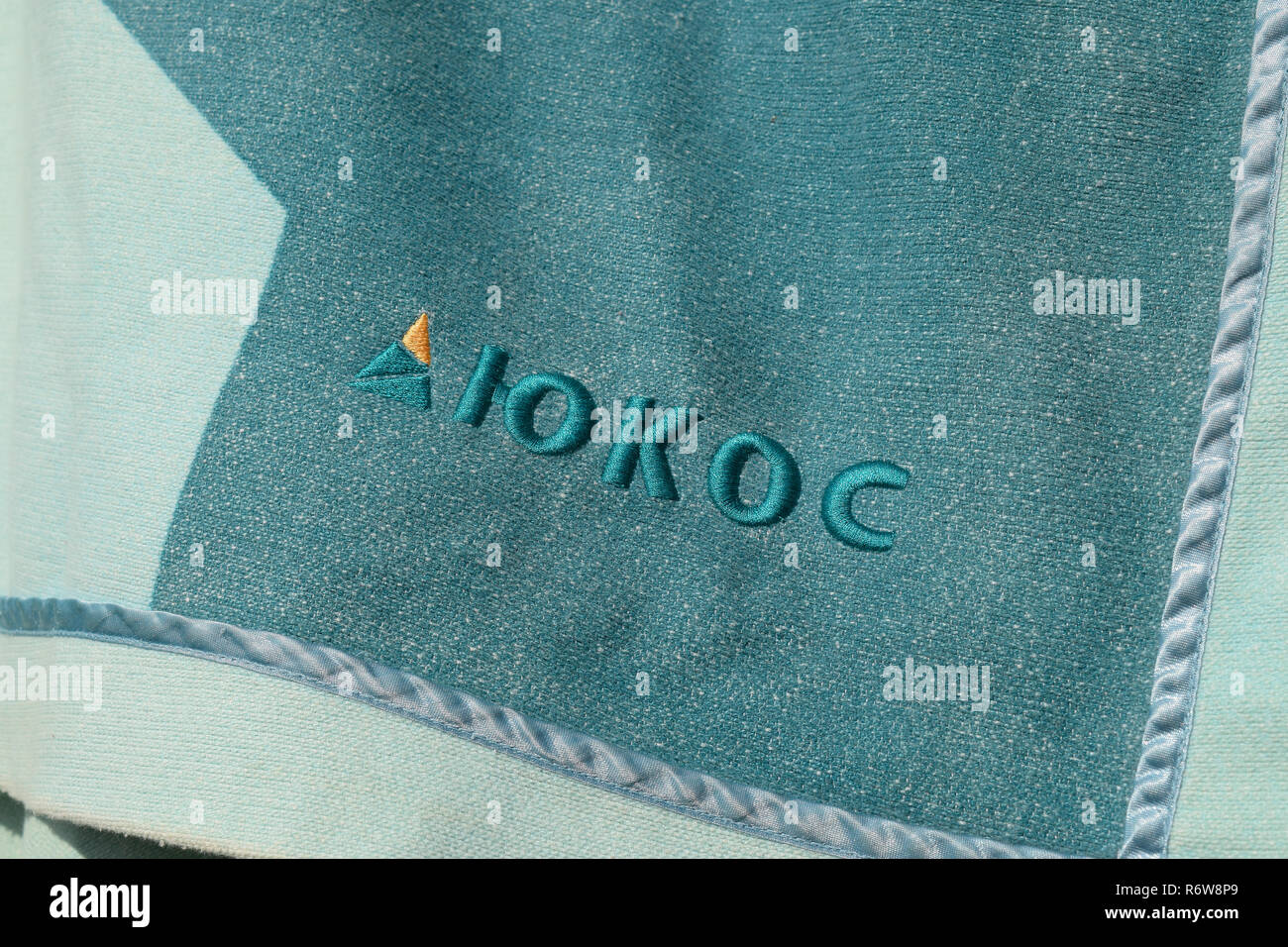 Logo of the oil company Yukos on a blanket Stock Photo - Alamy