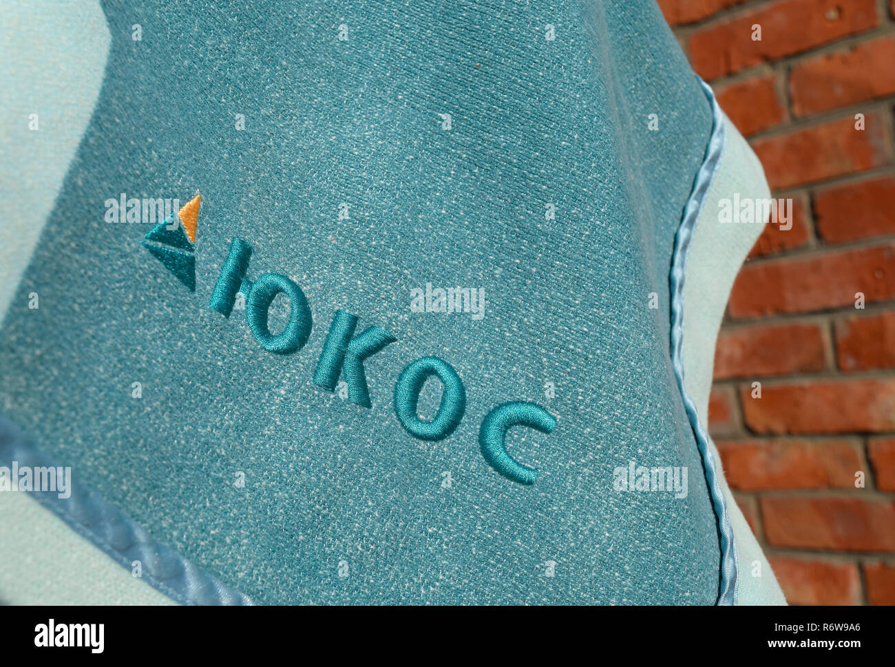 Logo of the oil company Yukos on a blanket Stock Photo - Alamy