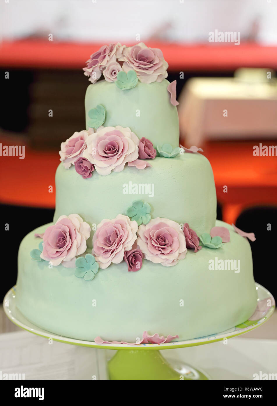 Three Tier Cake Stock Photo - Alamy