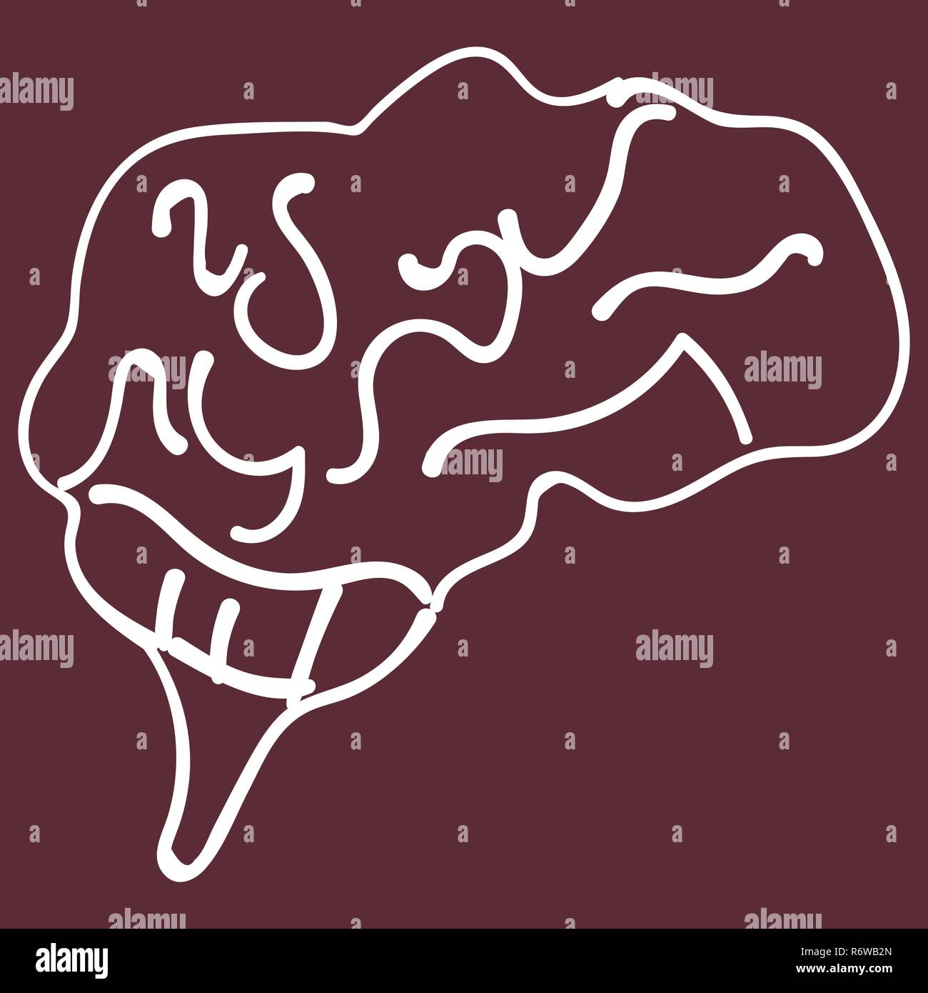 Children s drawing of human brain. Doodle, icon Stock Vector Image ...