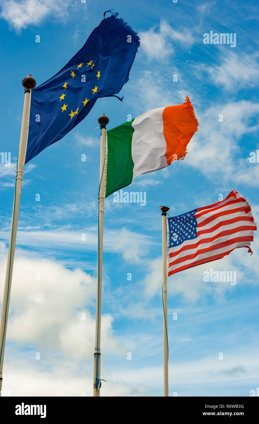 Irish blue flags hi-res stock photography and images - Alamy